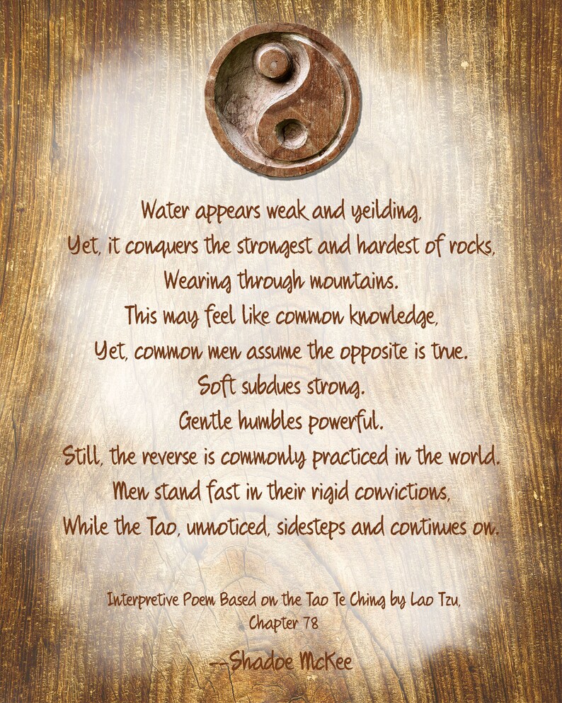 Poem From the Tao-ch78, Printable Wall Art, Modern Interpretation of ...