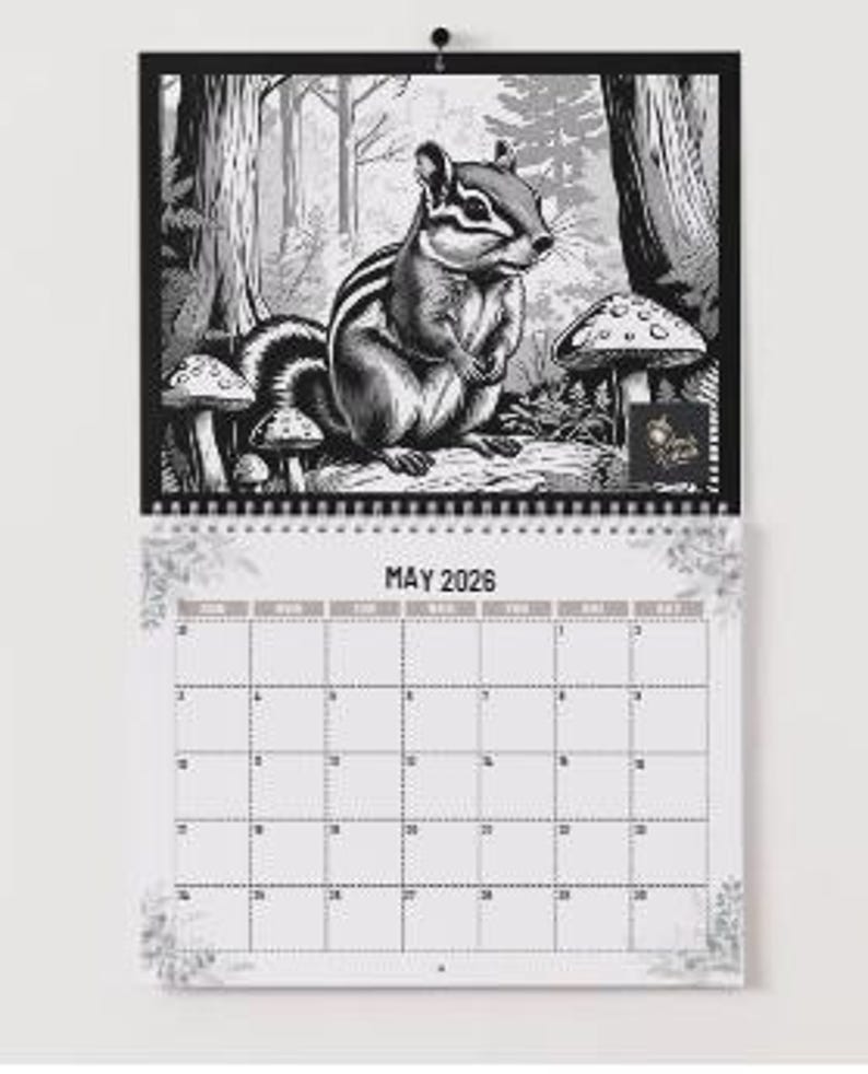 2026 Forest Animal Printable Calendar • Woodland Monthly Wall Art ...