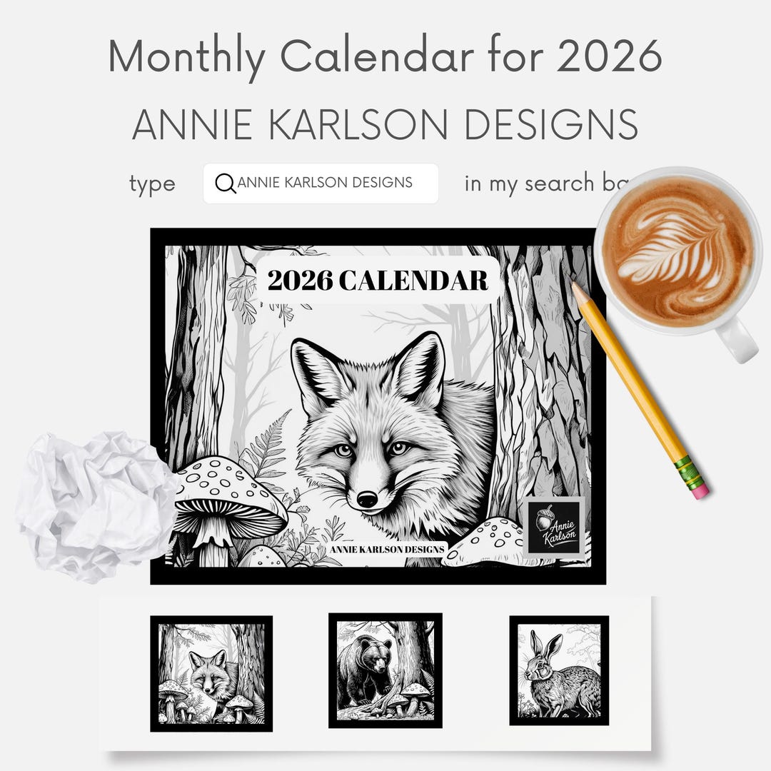 2026 Forest Animal Printable Calendar • Woodland Monthly Wall Art ...