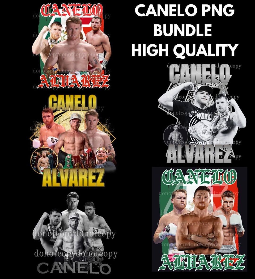 Canelo Alvarez PNG BUNDLE for DTF Printing Digital Downloads. Easy ...