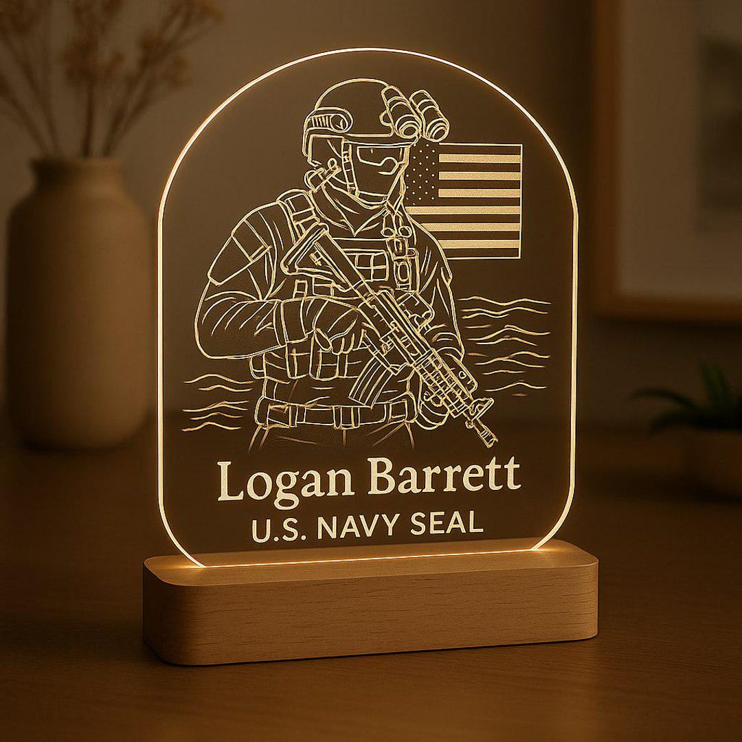 Personalized Navy SEAL Night Light: Engraved Acrylic Military Decor - Etsy