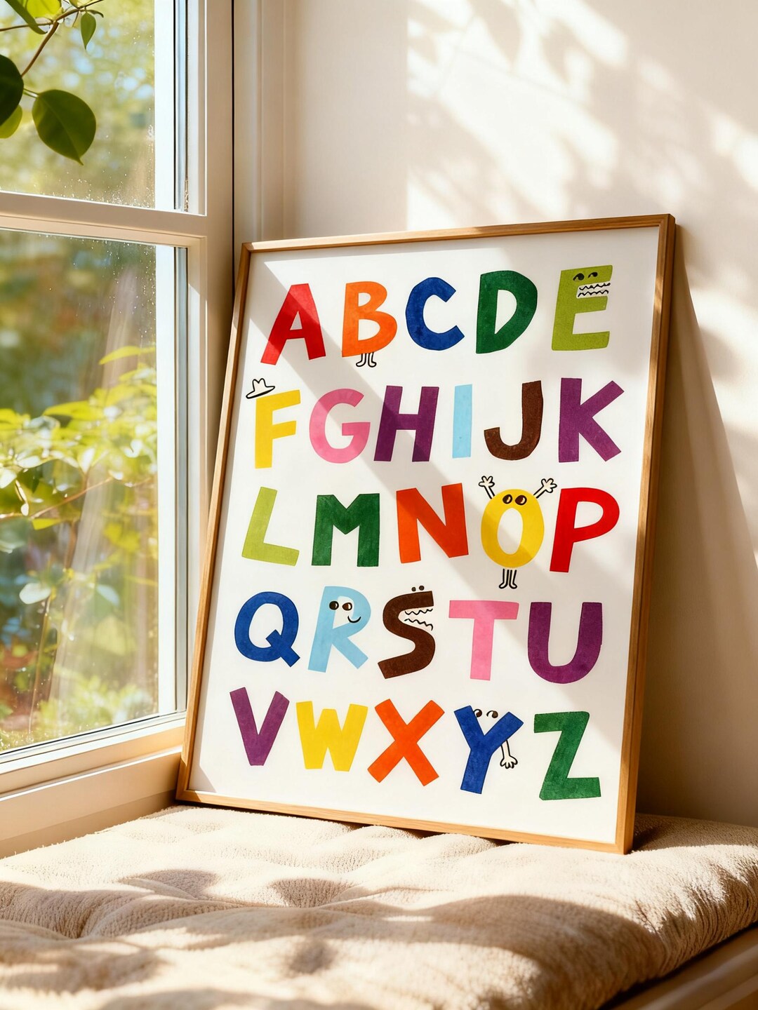 Colorful Alphabet Wall Art for Kids – ABC Poster for Nursery, Playroom ...