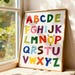 Colorful Alphabet Wall Art for Kids – ABC Poster for Nursery, Playroom ...