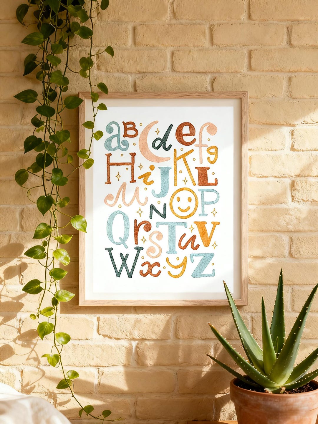 Colorful Alphabet Wall Art for Kids – ABC Poster for Nursery, Playroom ...