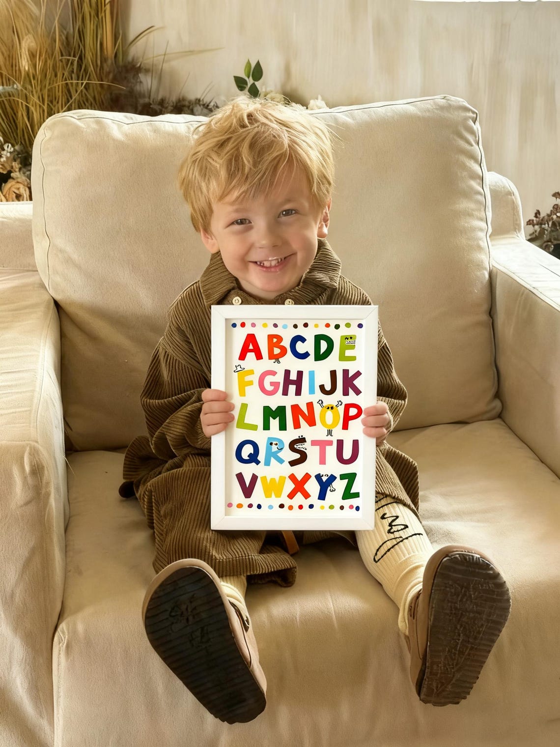 Colorful Alphabet Wall Art for Kids – ABC Poster for Nursery, Playroom ...