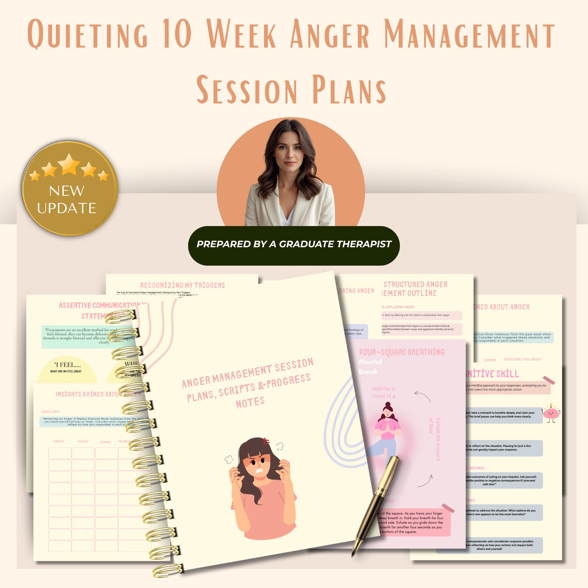 Anger Management Therapy 10-week Counseling Plans With Worksheets ...