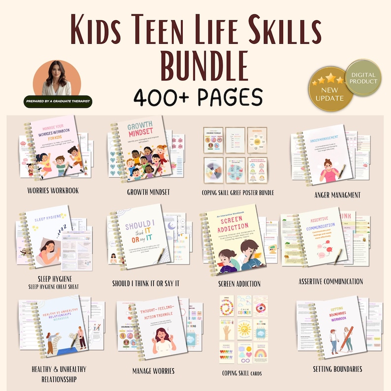 Kids Skills in Life Essential Worksheet Bundle, Therapy Worksheets ...