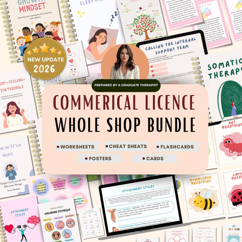 Commercial License 2026 Complete Therapy Bundle Anxiety, Depression ...