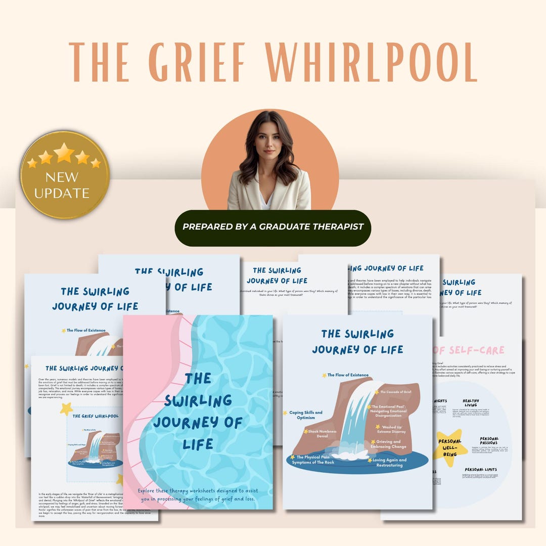 Grief Whirlpool Therapy Worksheets | Child Therapist and Kids ...
