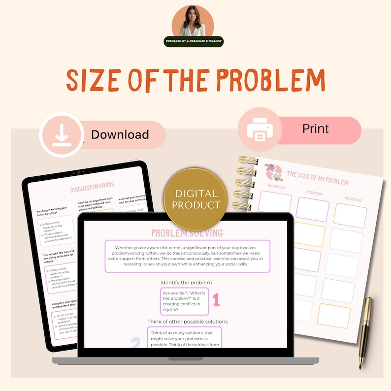 The Size of the Problem Worksheets, Kids and Teen Therapy, Group ...
