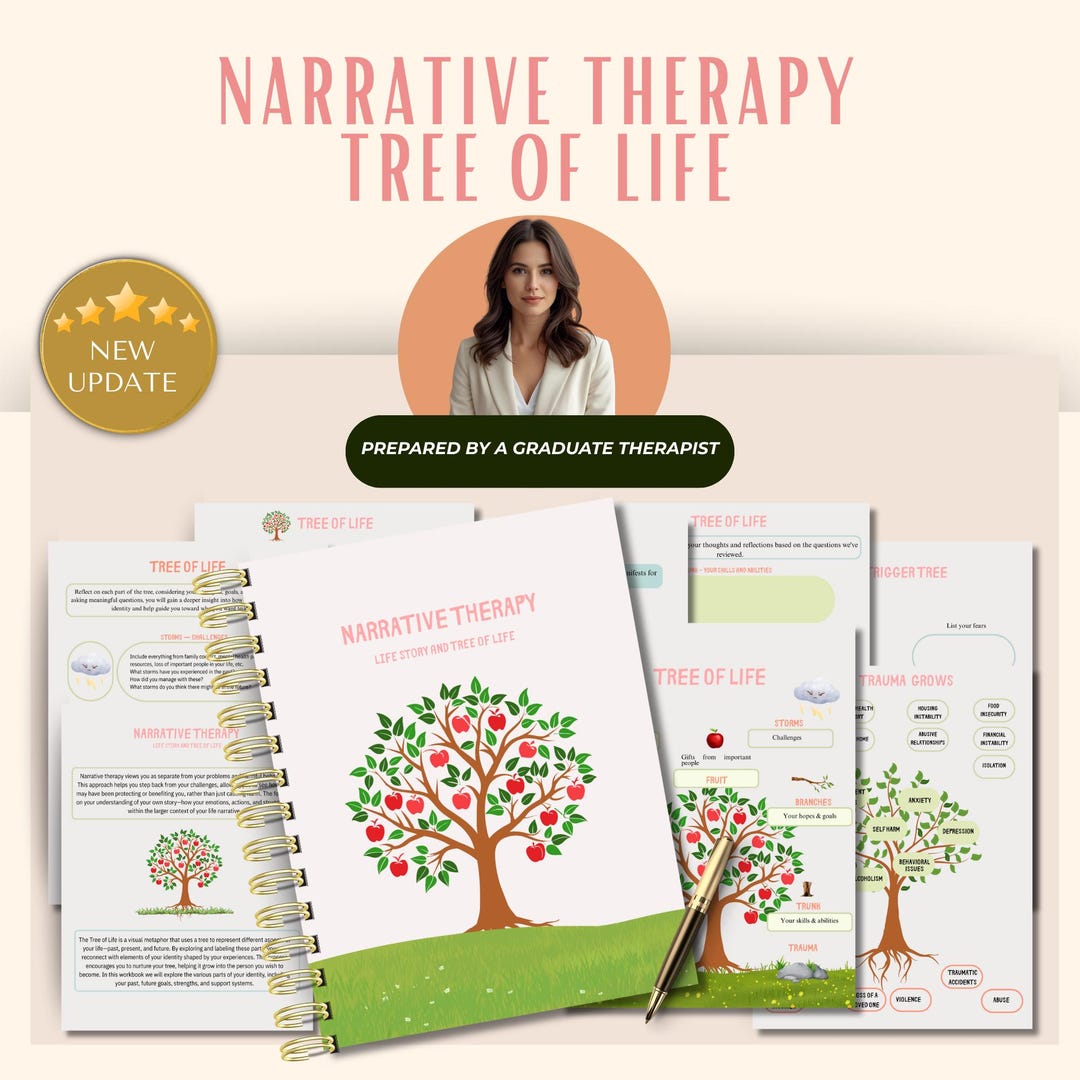 Narrative Therapy Life Worksheet , Tree of Life Worksheets, Trauma ...
