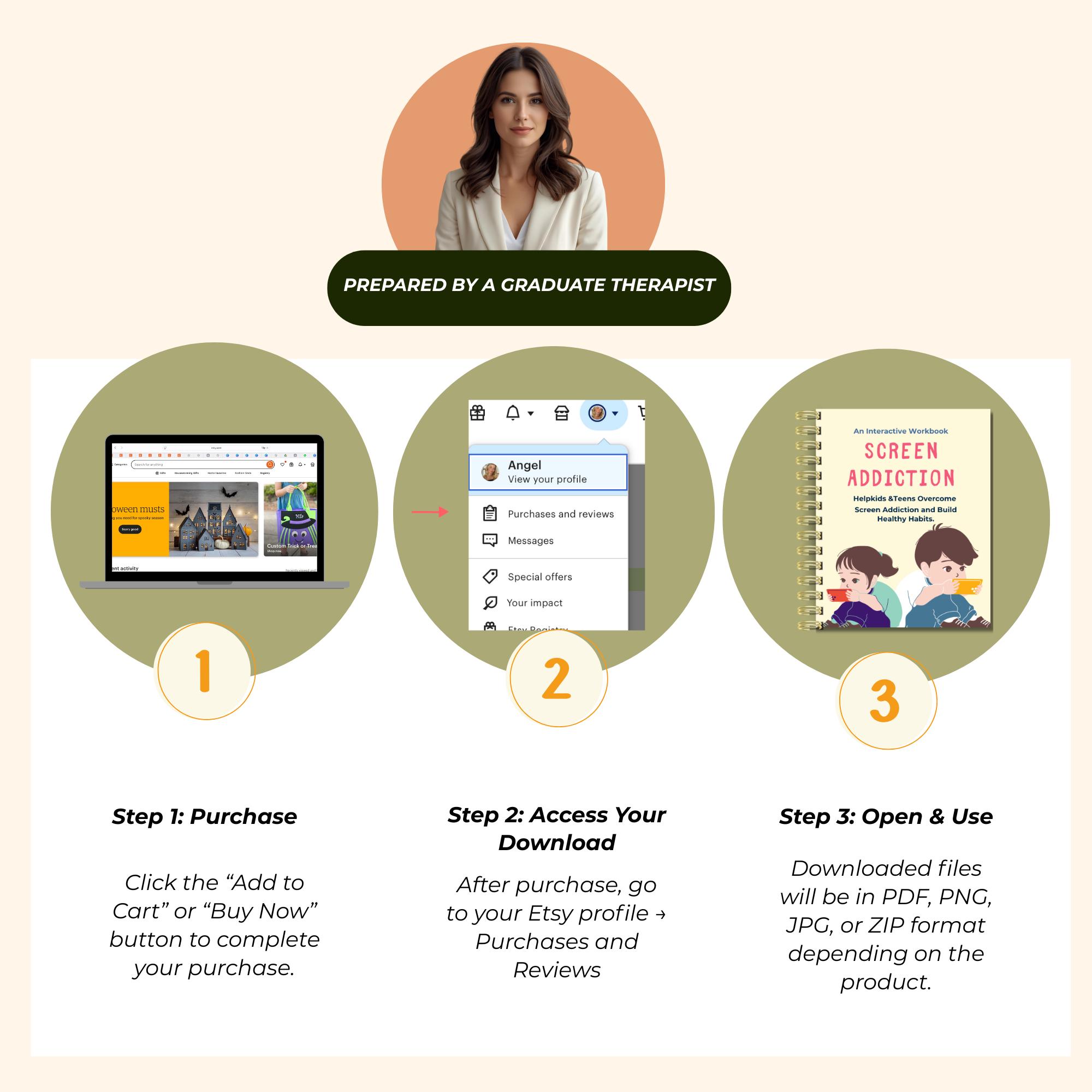 Screen Time Addiction Worksheets, Kids Therapy, Child Therapist ...