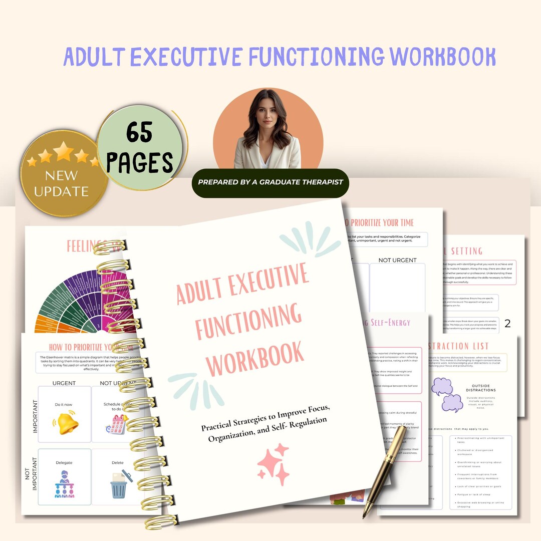 Adult Executive Functioning Workbook, Adult Adhd,adhd Late Diagnosis ...
