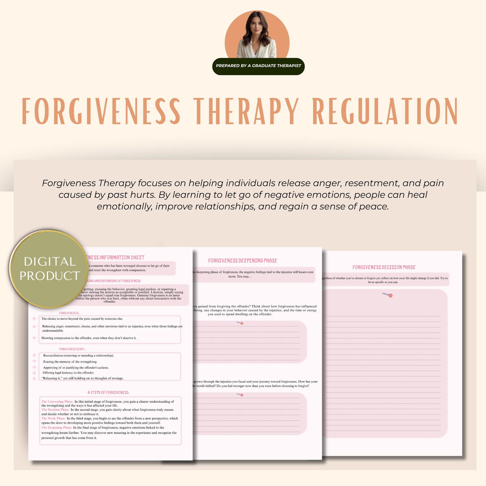 Self-forgiveness Therapy Worksheets, Self Help Self Growth Worksheets ...