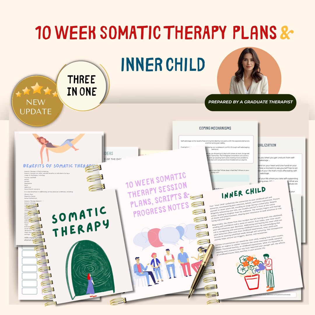10 Week Somatic Therapy Bundle, Inner Child Exercises, Emotional ...