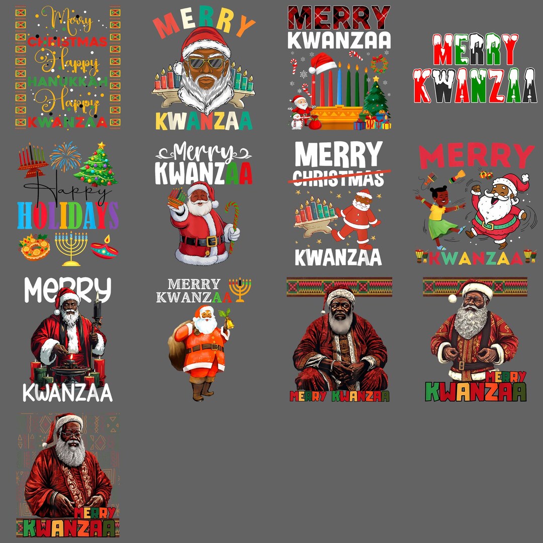 Merry Kwanzaa Christmas Tree PNG – Funny Kinara Principles Holiday ...
