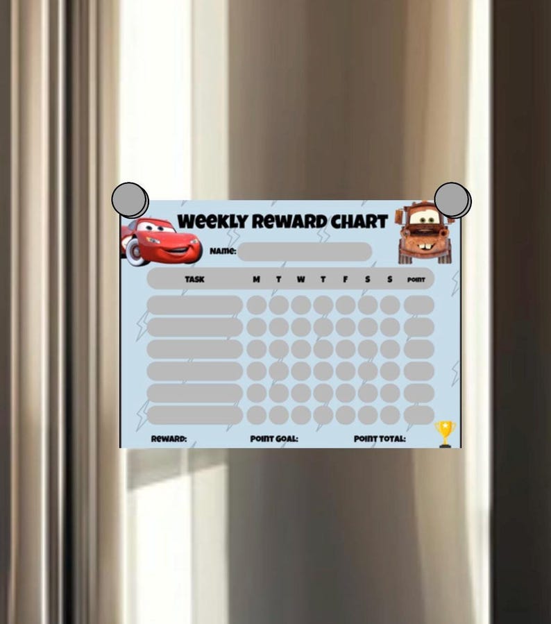 Cars Reward Chart: Lightning Mcqueen & Mater Printable Chore System ...