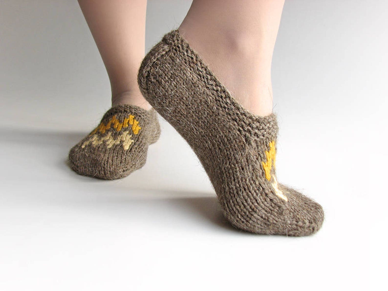Women Hand Knitted Woolen Slippers Warm Winter Slipper Socks - Etsy