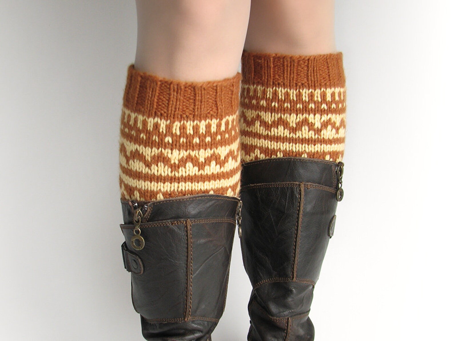 Reversible Women Hand Knitted Boot Cuffs Toppers Covers Fair - Etsy