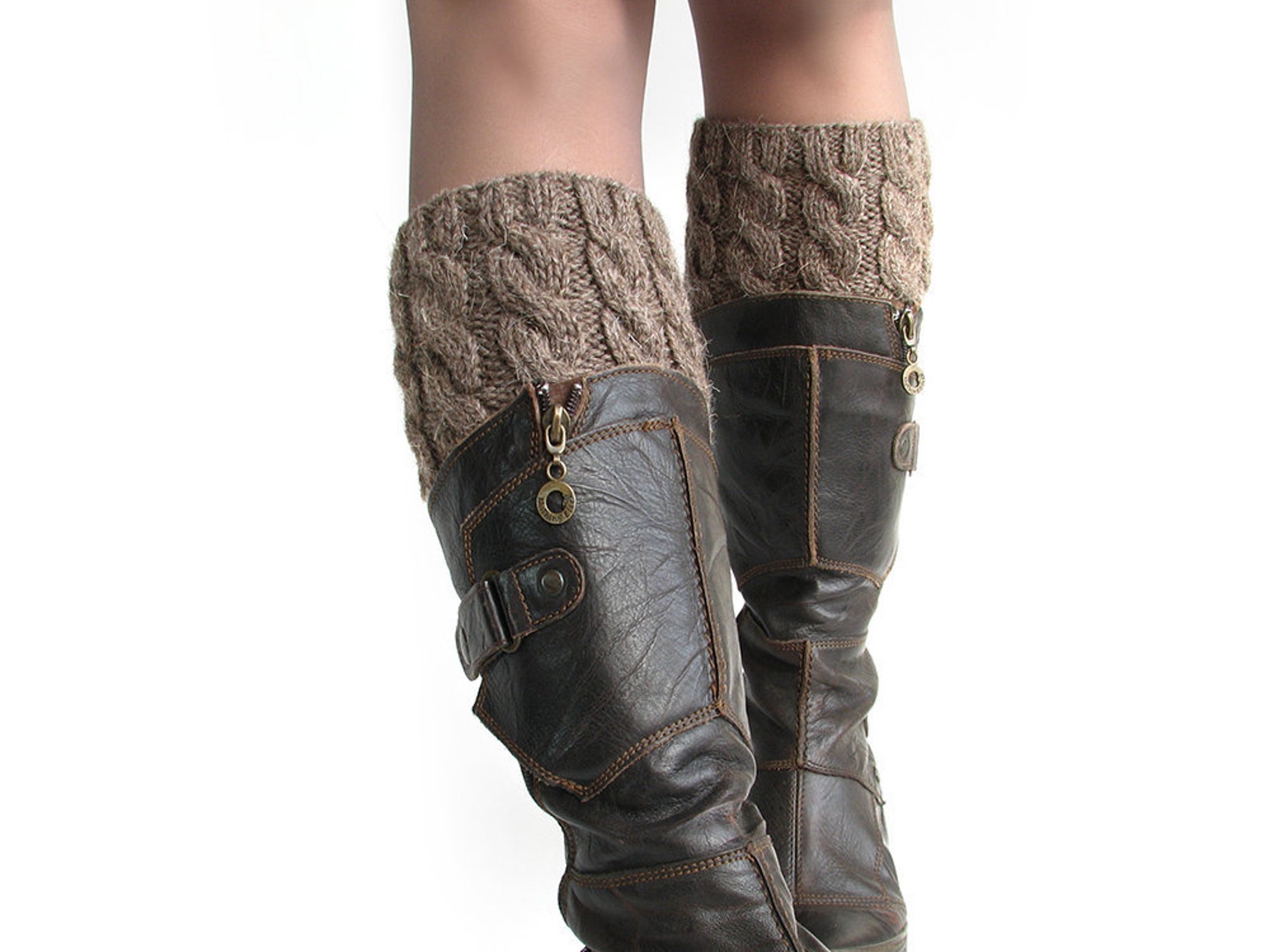 Reversible Cable Hand Knitted Boot Cuffs Toppers Covers - Etsy