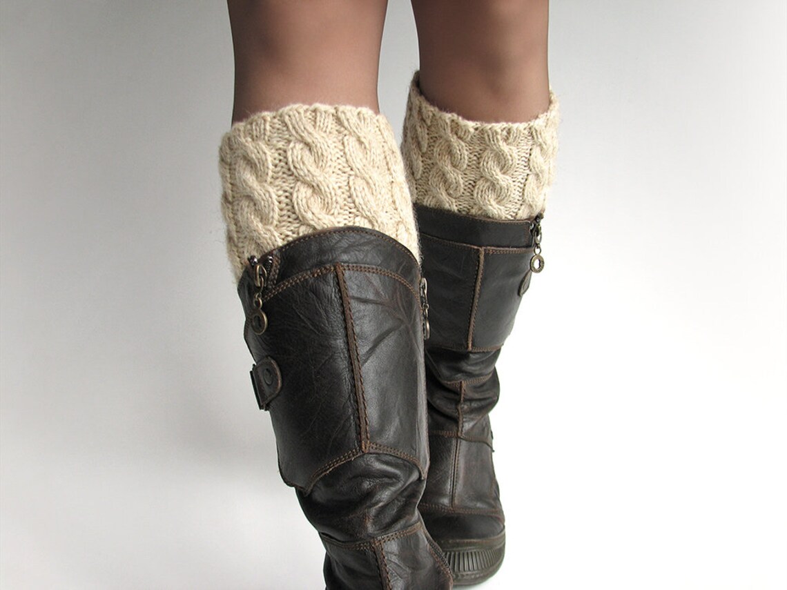 Reversible Cable Hand Knitted Boot Cuffs Toppers Covers - Etsy