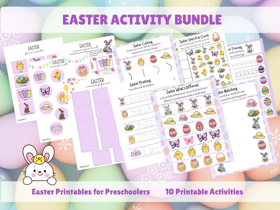 Easter Printables Bundle for Preschoolers | Fine Motor Worksheets ...