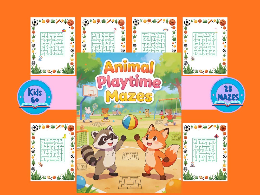 Animal Playtime Mazes – Kids Maze Puzzles PDF, Printable Activity Pack ...