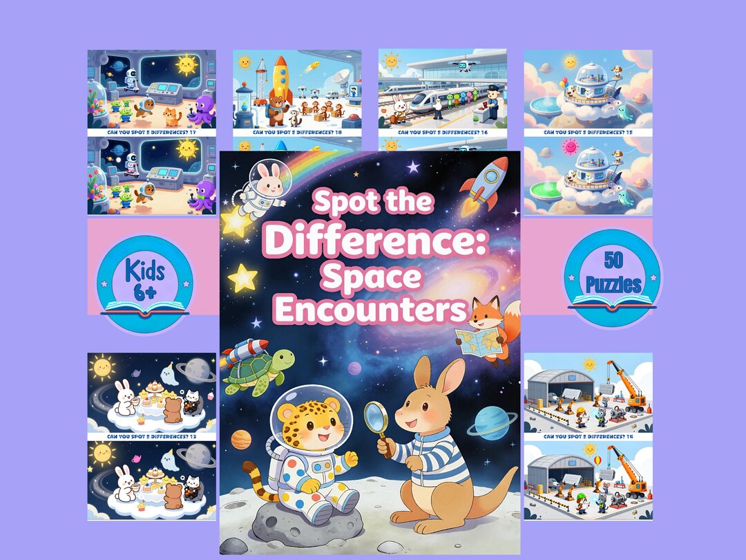 Spot the Difference Space Encounters Puzzles for Kids 6+, Downloadable ...