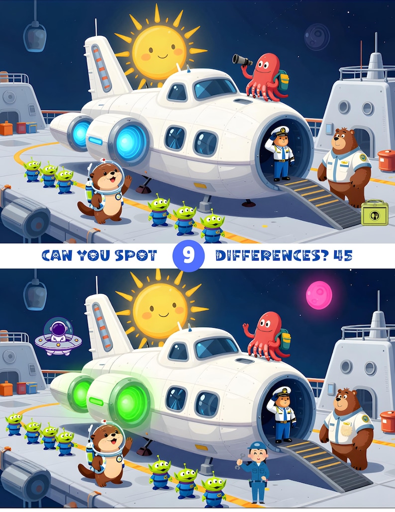 Spot the Difference Space Encounters Puzzles for Kids 6+, Downloadable ...