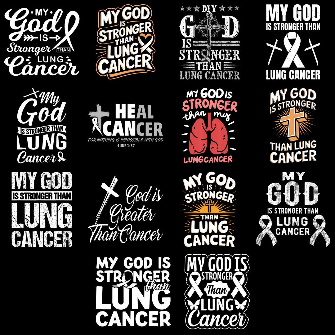 My God is Stronger Than Lung Cancer PNG, Christian Faith Sublimation ...
