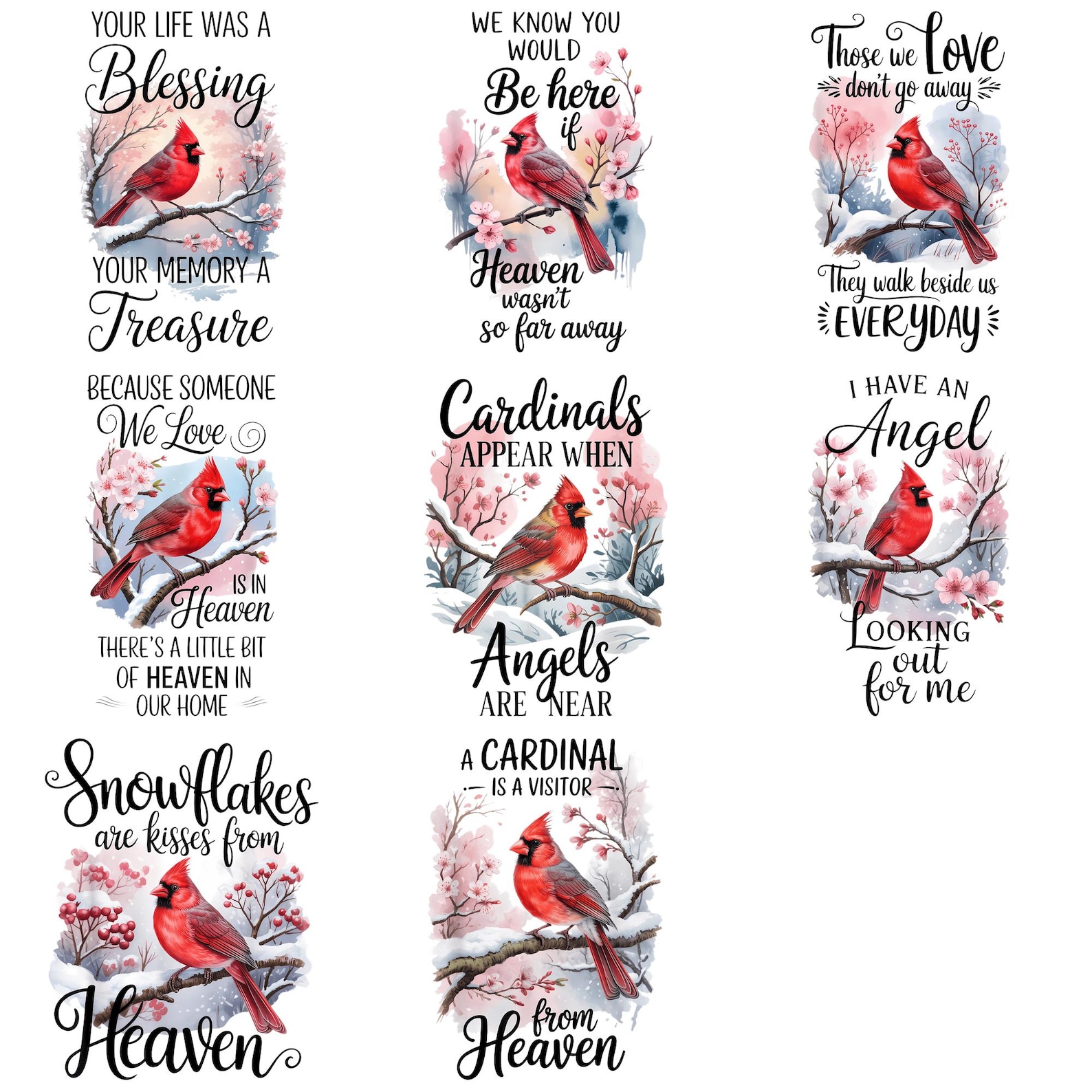 Cardinal Blessing Christmas PNG – Memory is Treasure Sympathy Holiday ...