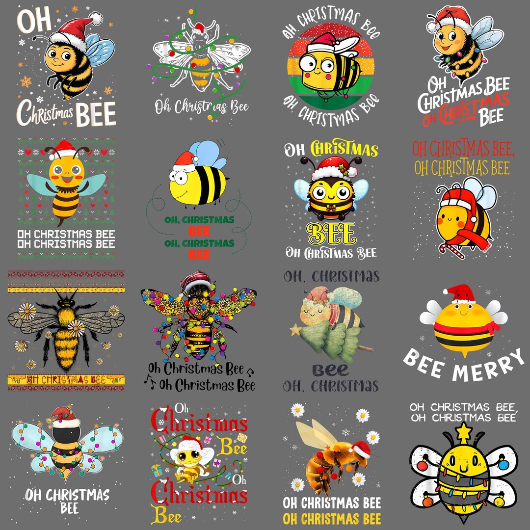 Cute Xmas Bumble Bee PNG – Oh Christmas Tree Joke Snow Scene Holiday ...