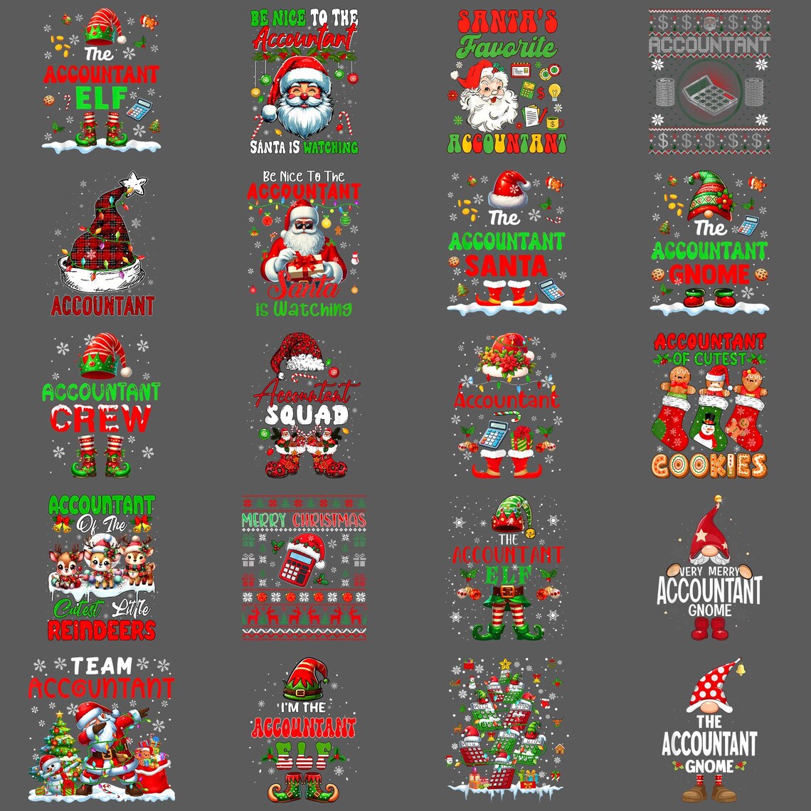 Accountant Christmas Vibes PNG – Funny Santas Favorite Accounting ...