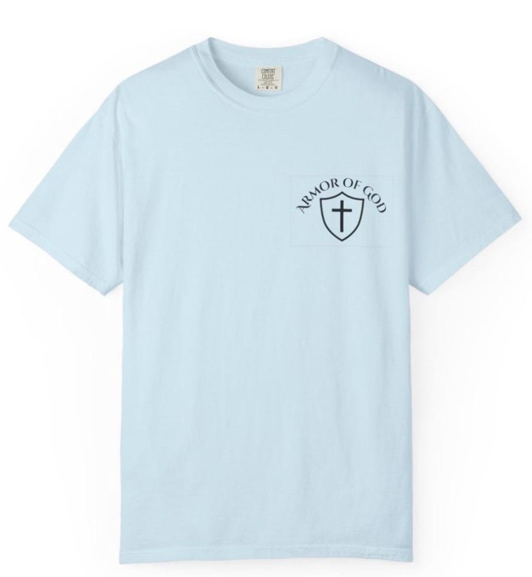 Armor of God Tee: Light Blue Christian Scripture Shirt - Etsy