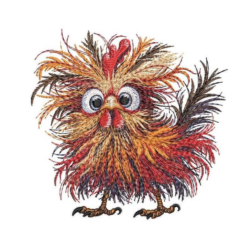Crazy Chicken Embroidery Design PNG, Cute Chicken Design Download ...