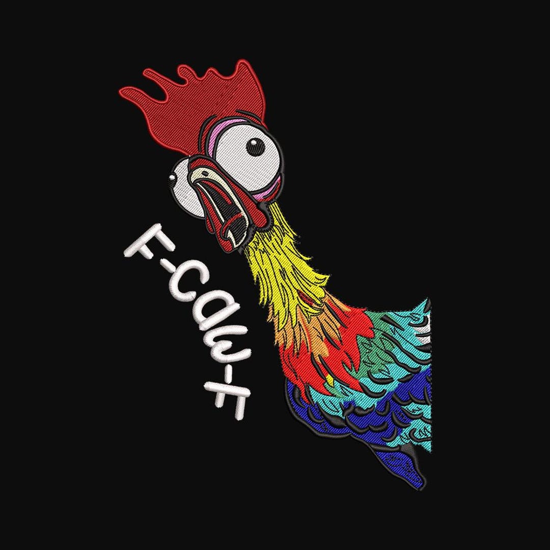 F-caw-f Hei Hei Chicken Meme Embroidery Design, Funny F-caw-f Raven ...