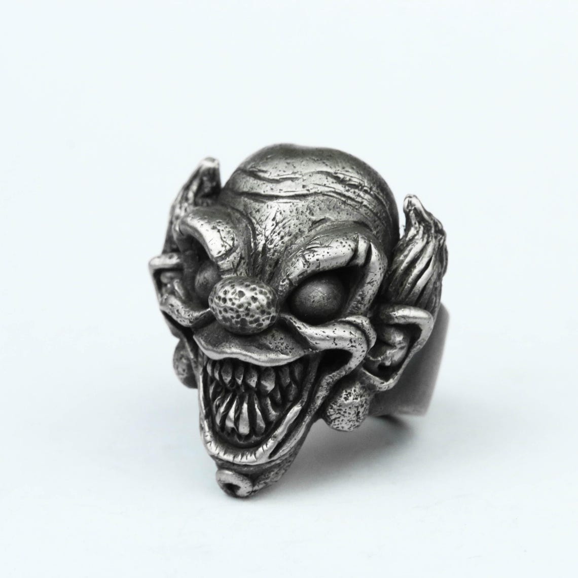 Evil Clown Smiling Ring, Creepy Clown Face Sterling Silver Pendant ...