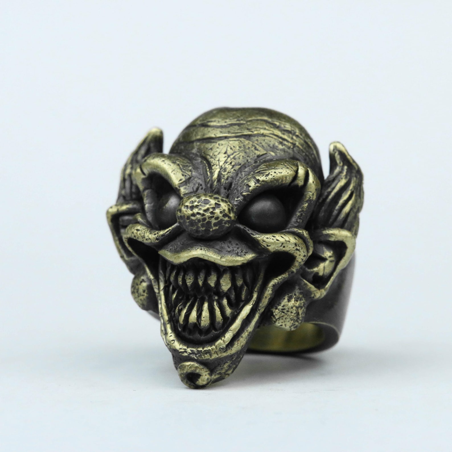 Evil Clown Smiling Ring, Creepy Clown Face Sterling Silver Pendant ...