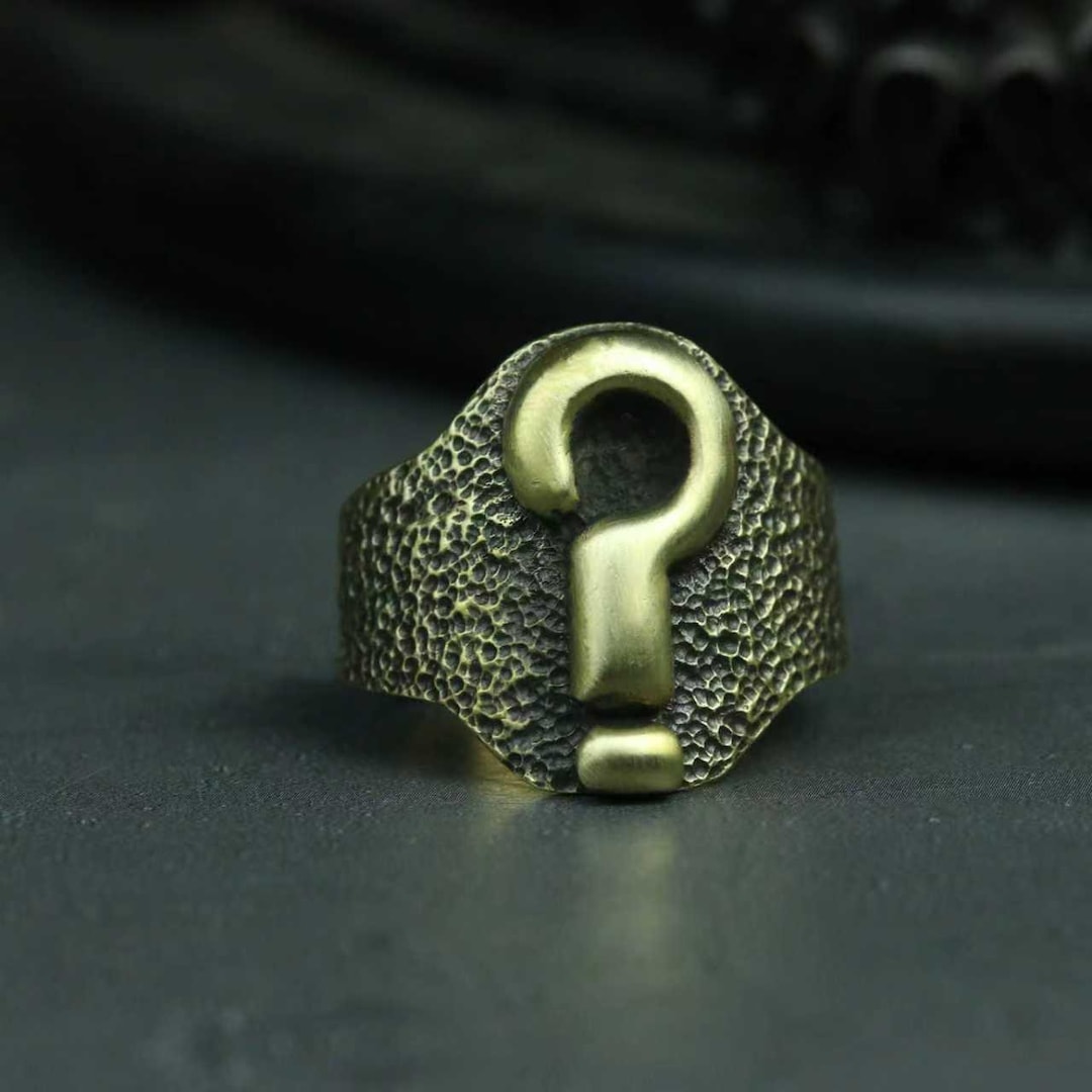 Oxidized Question Mark Ring / Handmade Brass Gift Ring / Sterling ...