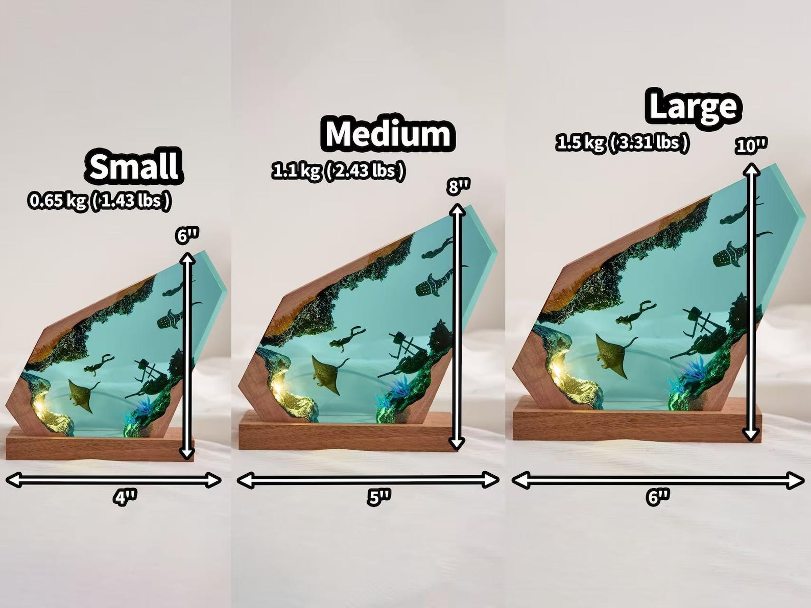Resin Lamp, Shipwreck Scuba Diving, Whale, & Ocean Resin Night Light ...