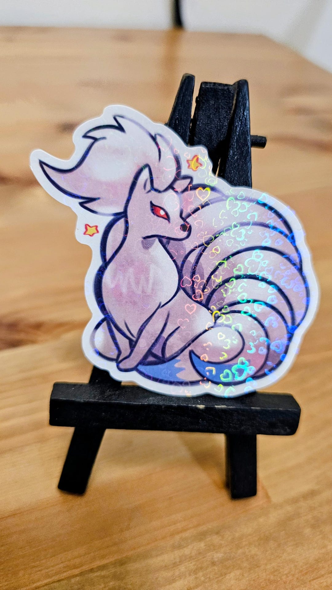 Shiny Ninetales Pokémon Holographic Heart Pattern / 3 Inch Vinyl Decal ...