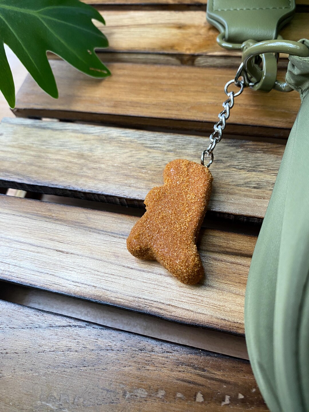 Handmade Dino Nugget Keychain: Polymer Clay Food Charm - Etsy