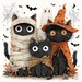 Cute Black Cats Halloween PNG | Spooky Mummy Ghost Witch Cat ...