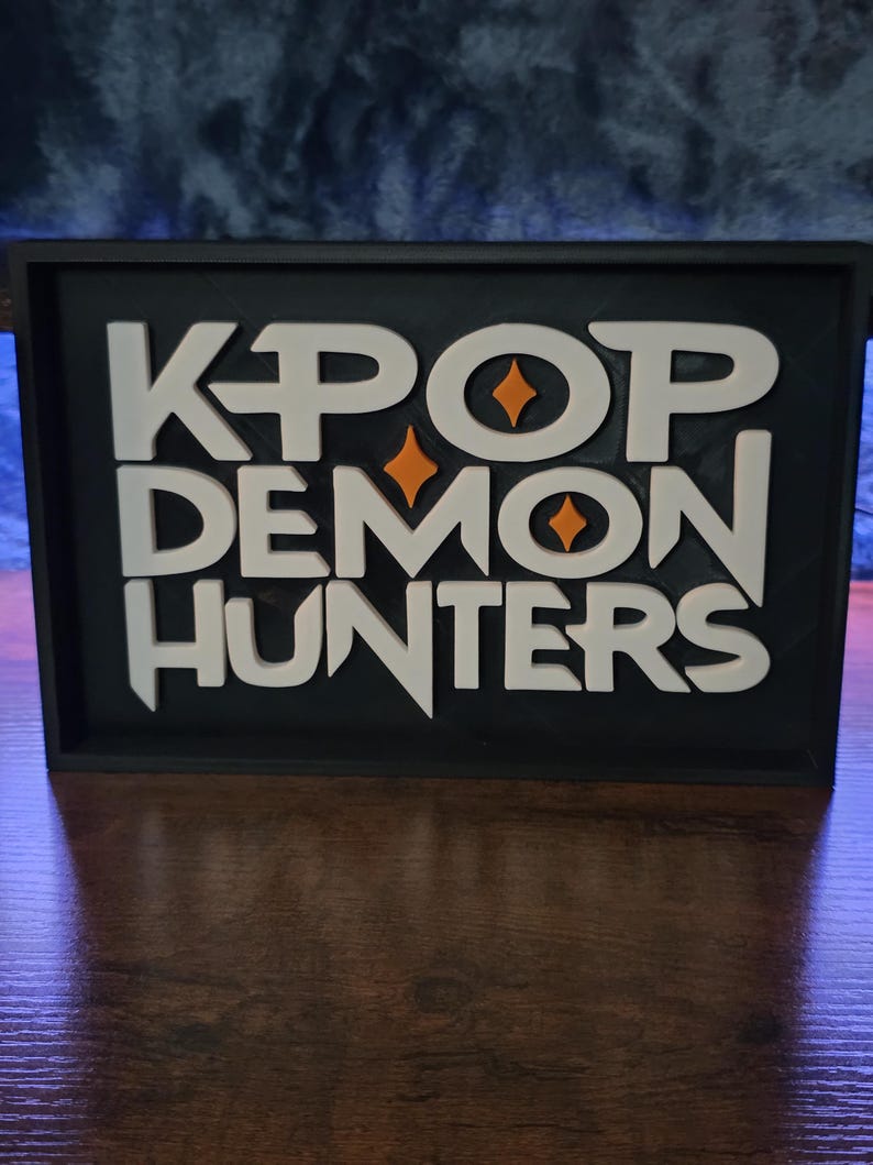 K-pop Demon Hunter Logo Display Sign for Desk or Shelf - Etsy
