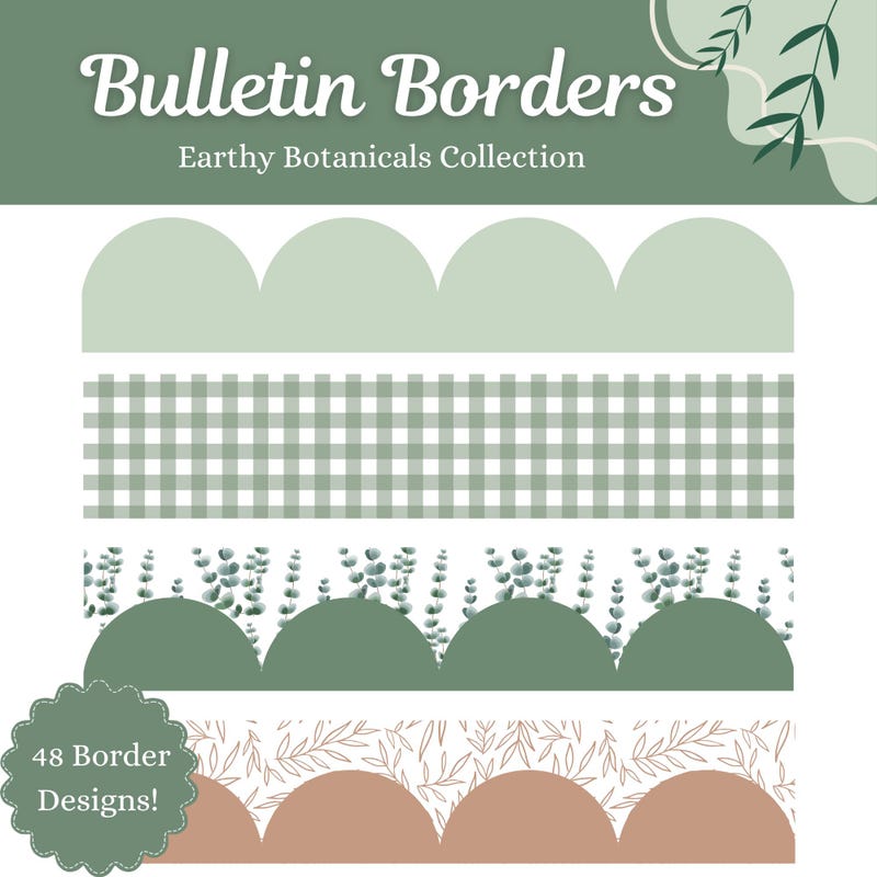 Green Border Bulletin Board - Etsy