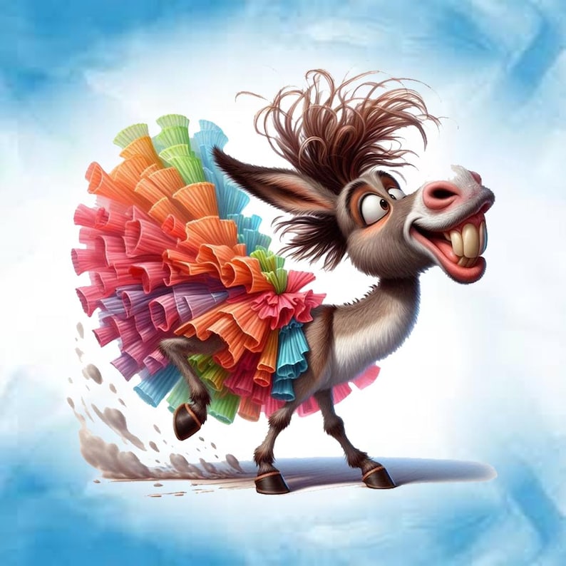 Funny Donkey Png Bundle, Quirky Donkey Clipart, Funny Cartoon Animal ...