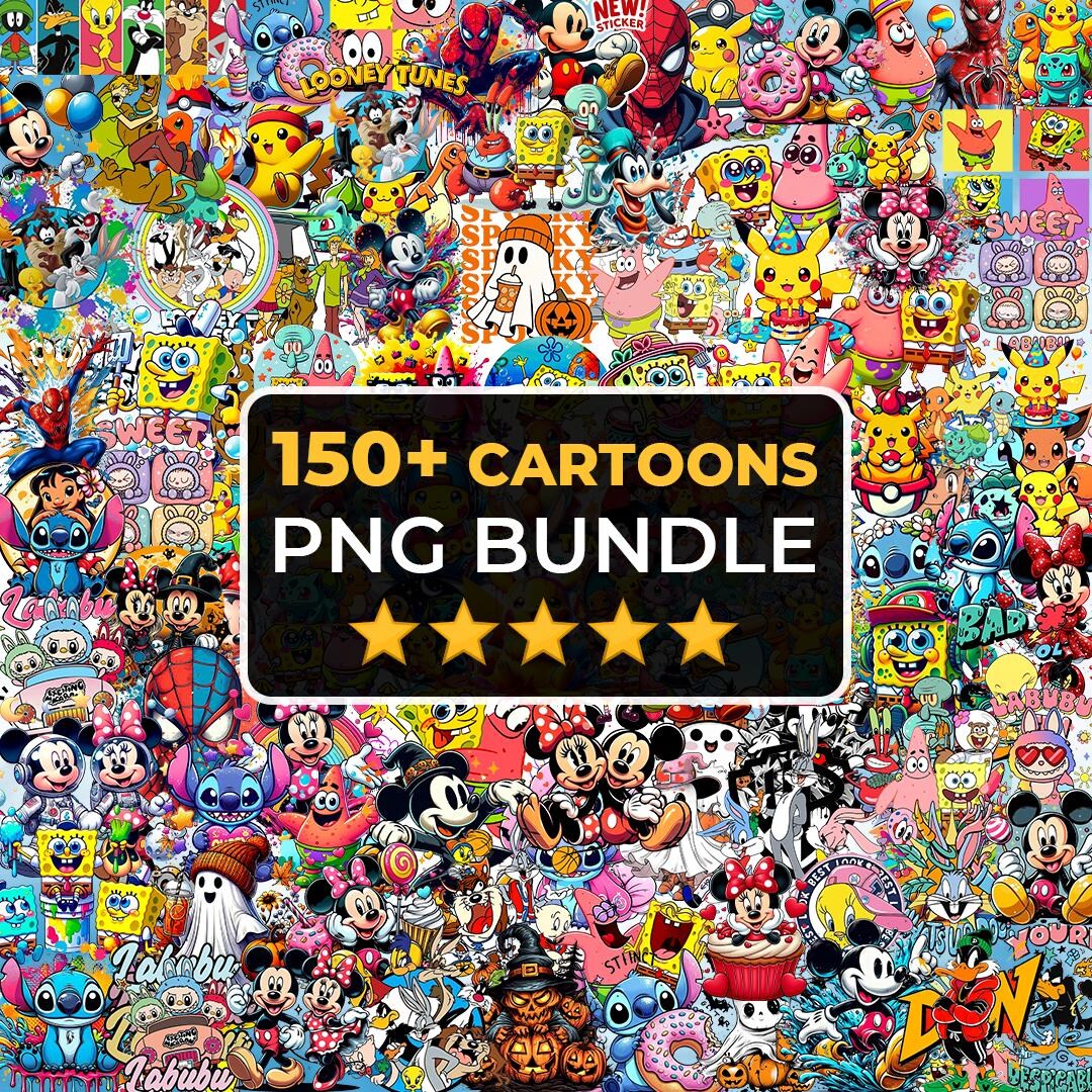 150+ Cartoons Bundle Png, Cartoon Characters, Cartoon Clipart, Cartoon ...