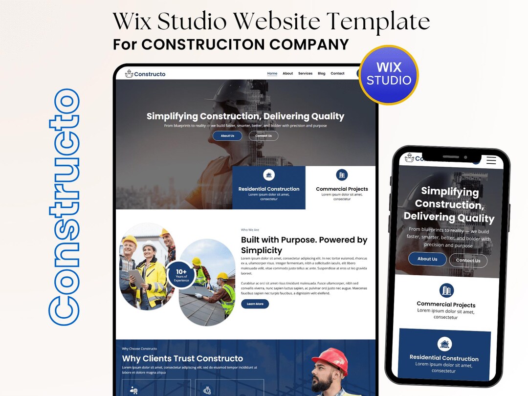 Wix Studio Theme for Construction Company | Modern Responsive Wix Template | Quality Checked ...