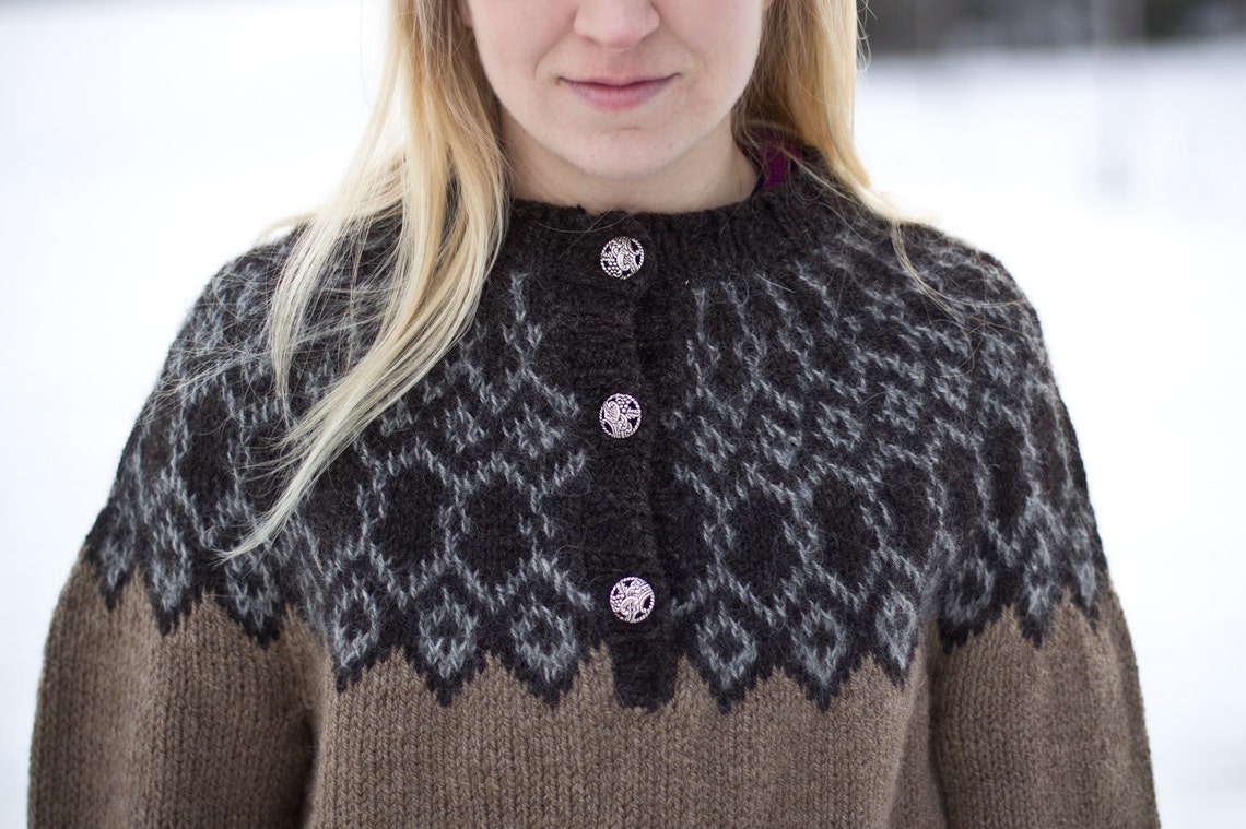 Silfri - Icelandic Lopapeysa Pattern | Knitted Wool Sweater Heart Wool ...