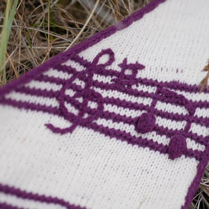 Epistle - Pattern for Knitted Sheet Music Shawl With Notes Made From ...